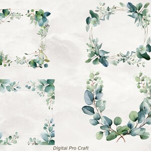 Set of 17, Watercolor Eucalyptus Clipart, Greenery Clipart , Watercolor ...