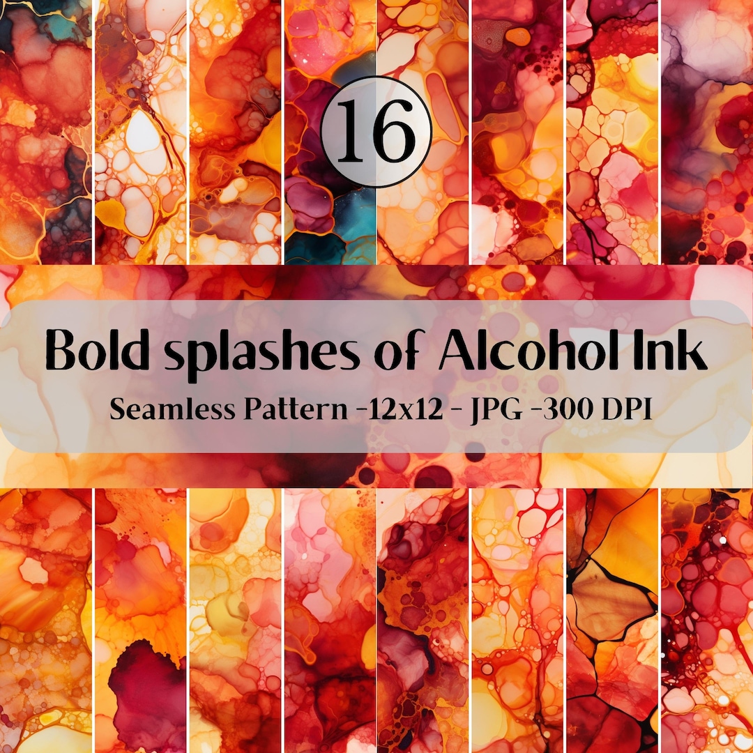 Bold Splashes Alcohol Ink Digital Paper ,alcohol Ink Clipart,watercolor ...