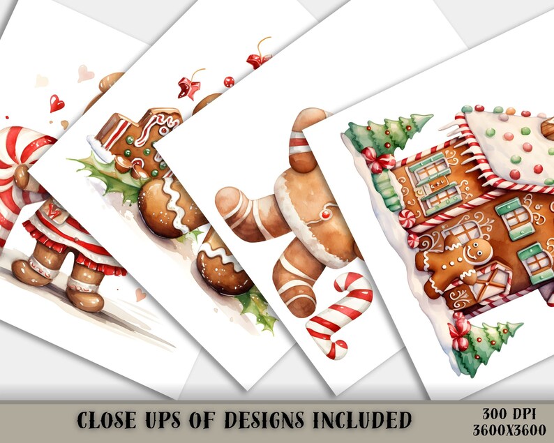 16 Gingerbread Man Clipart, Set1, High Quality Jpgs,digital Download ...