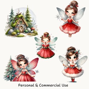 Fairy Christmas Clipart Set, Magical Winter Digital Art, Festive Fairy ...