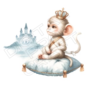 Royal Monkeys Clipart, Monkey PNG, Jungle Animals PNG, Watercolor ...