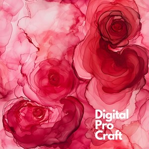 Hearts and Roses Alcohol Ink SEAMLESS Patterns - Alcohol Ink Digital ...