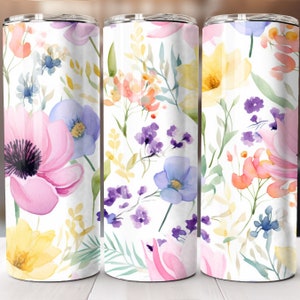 Spring Floral Medley Digital Paper - Watercolor Flower Backgrounds - 16 ...