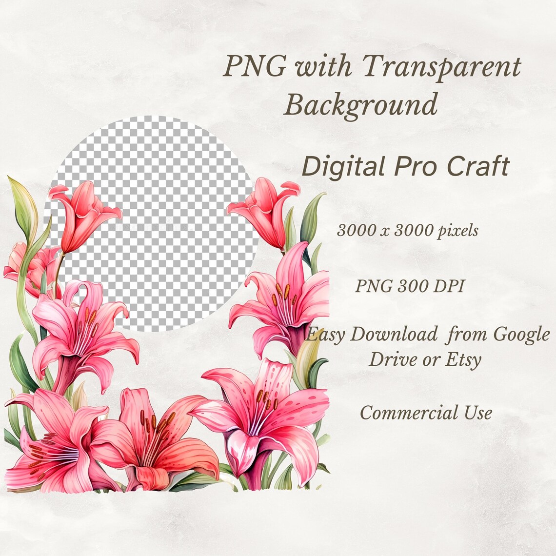 Set of 16, Watercolor Floral Pink Rectangular Frames, Floral Clipart ...