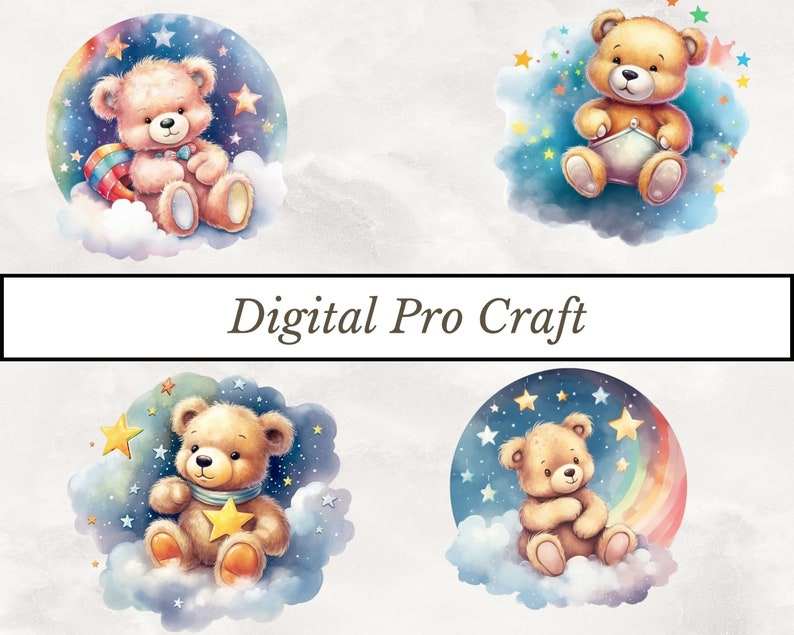 12 Teddy Bear Clipart Jpgs High Quality Digital Planner - Etsy