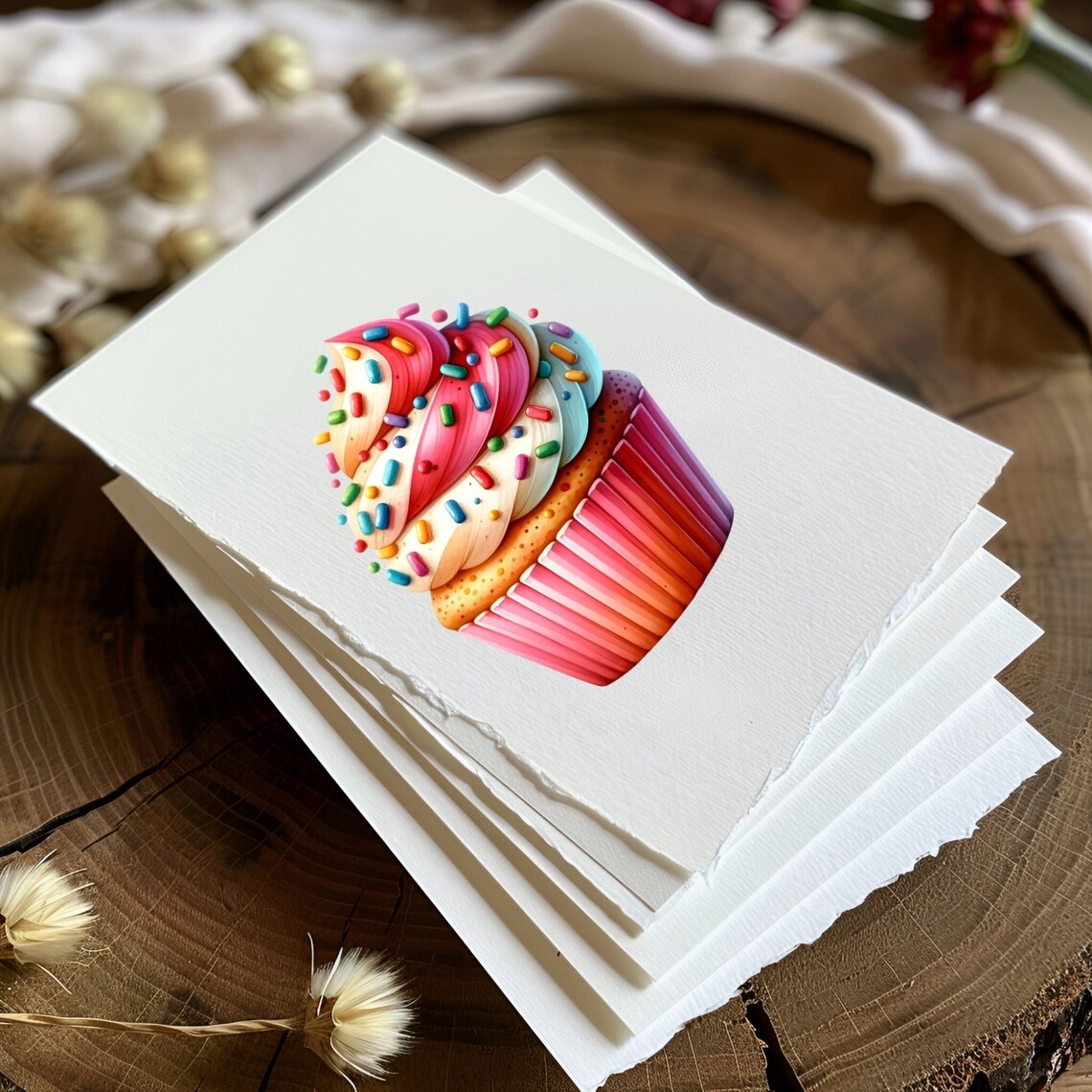 Colorful Cupcake Clipart Set, Digital Download, Sprinkles Cupcake ...