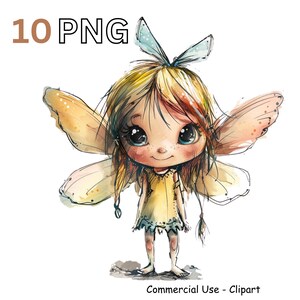 Whimsical Fairy Clipart, Kids Illustration, 10 PNG Digital Downloads ...
