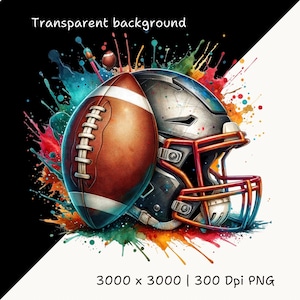 Watercolor Football Splash Fire and Water Collision Art, Digital Png ...