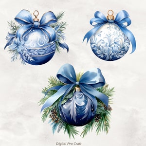 14 Blue Christmas Clipart, High Quality Png, Digital Download - Card ...