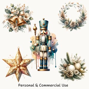 Watercolor Christmas Clipart - Christmas Decor Clipart Png - Watercolor ...