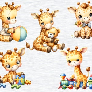 Cute Giraffe Clipart, Giraffe PNG, Baby Animal Clipart, Safari Nursery ...