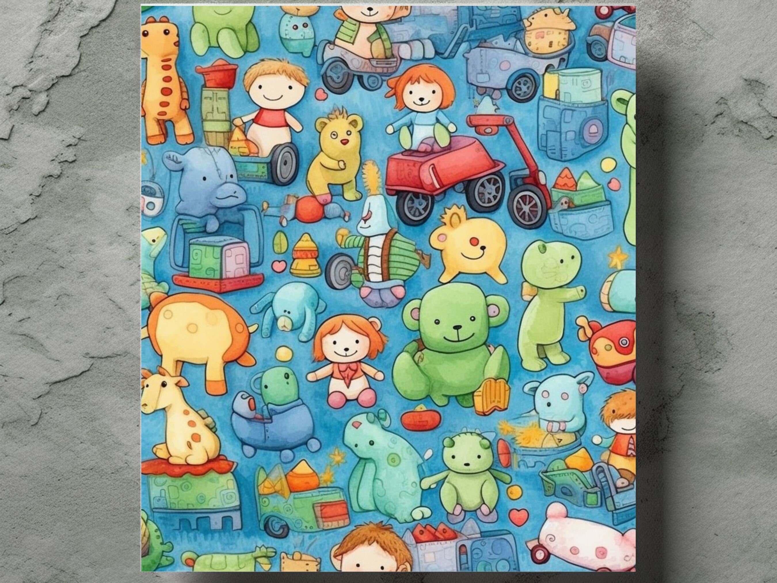 Set of 12 Pattern Toy Digital Papertoy Pack Toy Scrapbook - Etsy