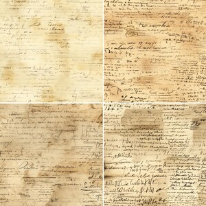 Vintage Handwriting Versatile Digital Paper Seamless Patterns Texture ...