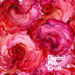 Hearts and Roses Alcohol Ink SEAMLESS Patterns - Alcohol Ink Digital ...