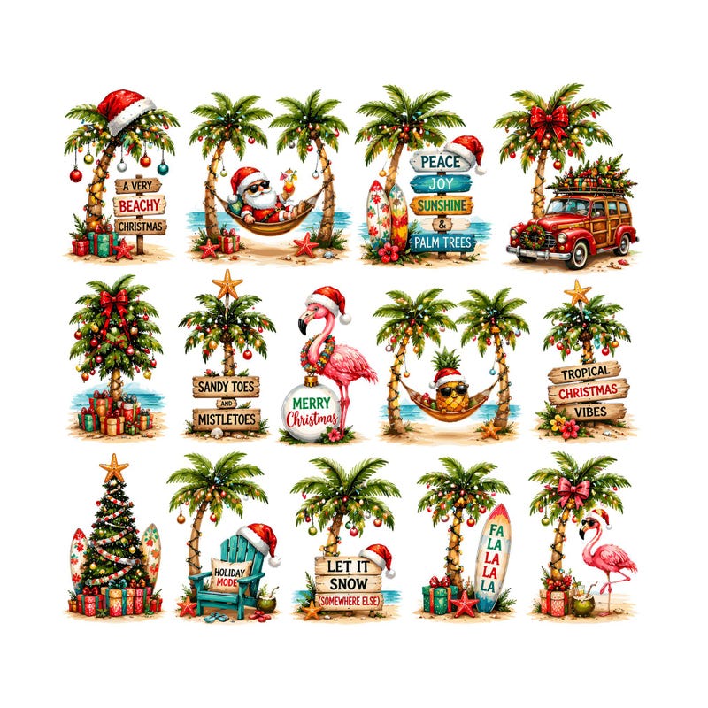 Christmas Palm Clipart - Etsy
