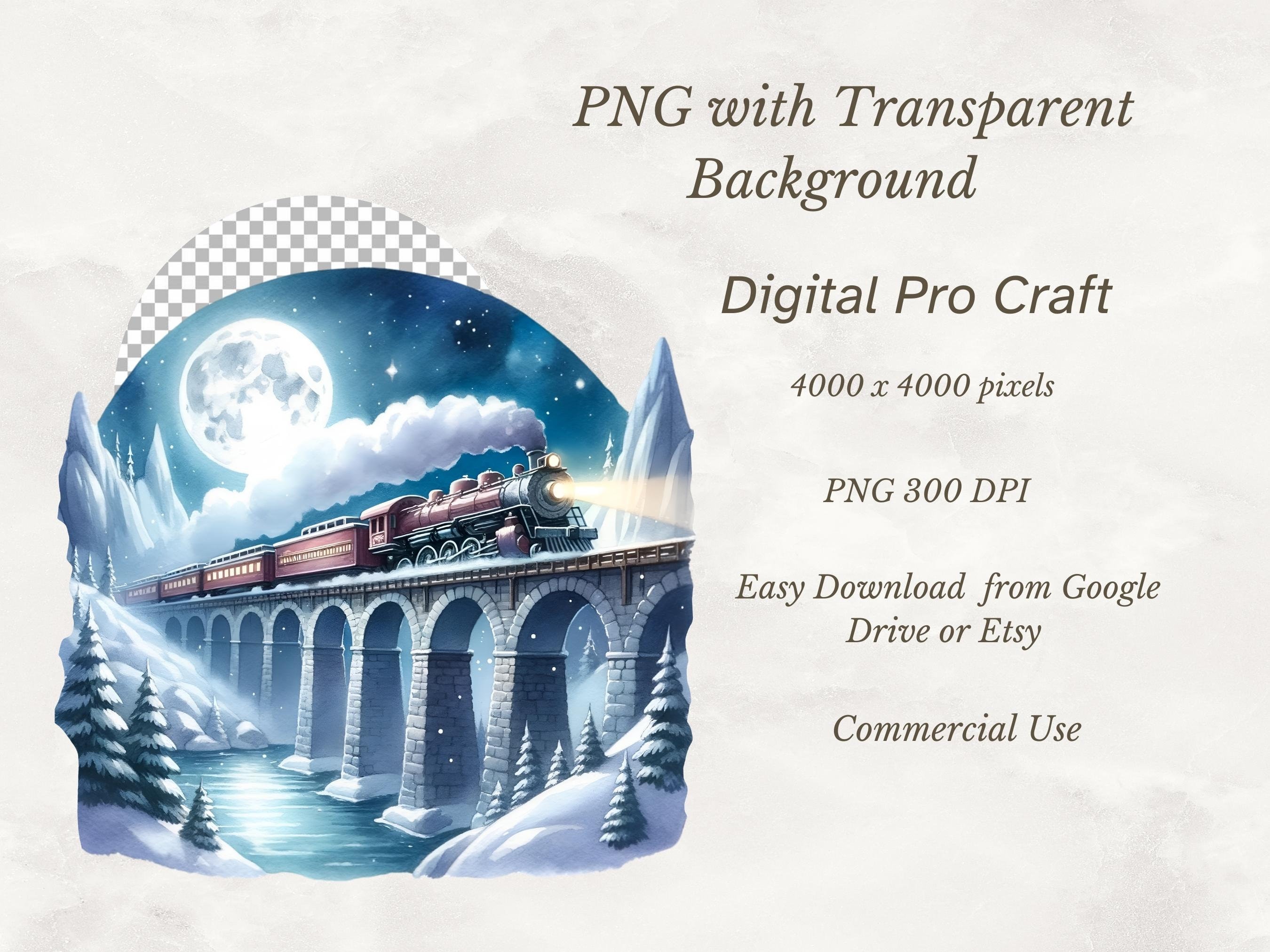 Polar Express Png Sublimation Design, Merry Christmas Png, Happy New ...