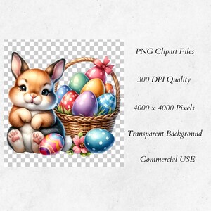 Easter Bunny Clipart Bundle, Digital Download, Cute Rabbit Graphics ...