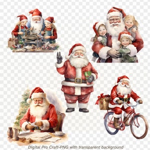 Watercolor Santa Claus Clipart, Christmas Clipart, Santa Claus PNG ...