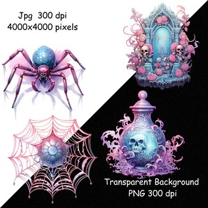 Pastel Halloween Clipart PNG Set, 18 Halloween Clipart, Commercial Use ...