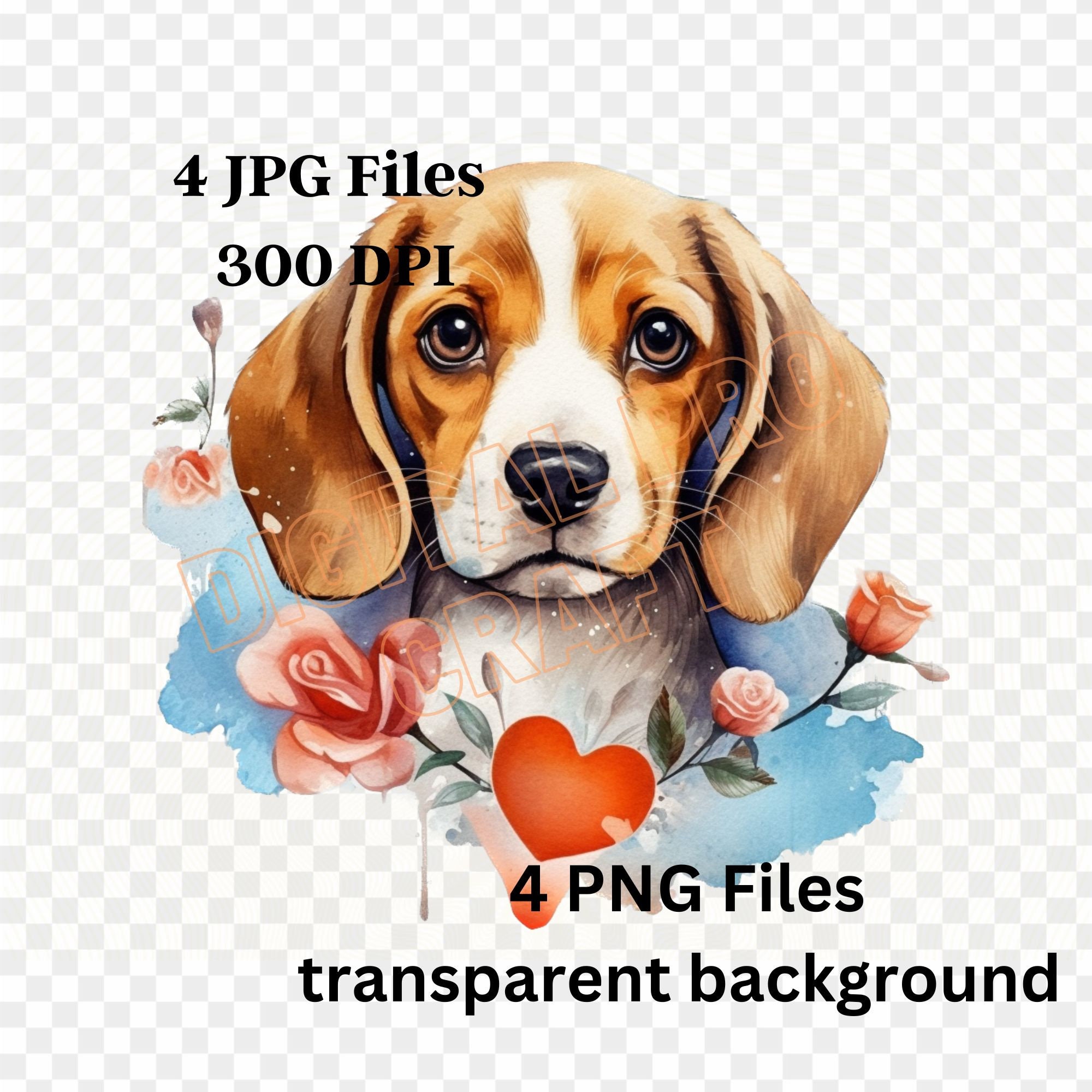Beagle Clipart Beagle Art Beagle PNG Dog PNG Cute Dog - Etsy