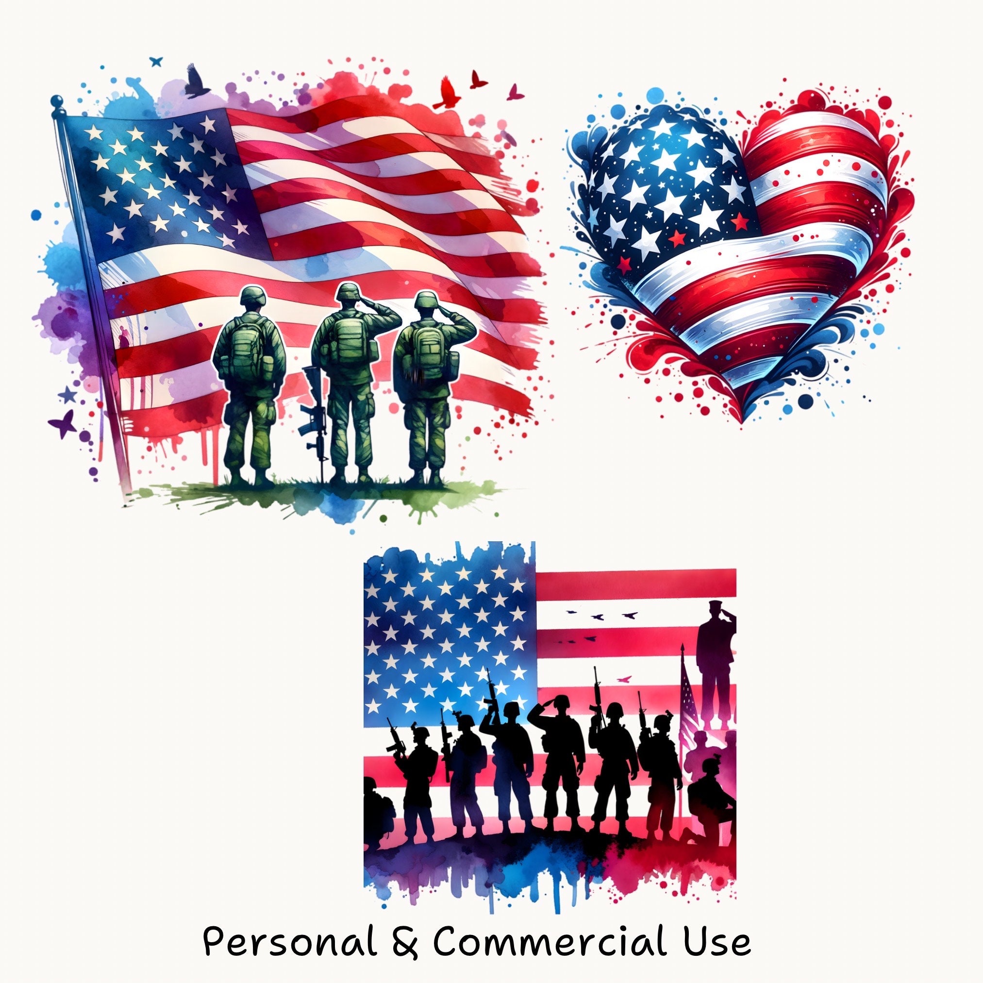 Memorial Day Clipart | Patriotic Memorial Day Clipart Bundle | 9 High ...