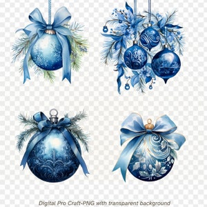 14 Blue Christmas Clipart, High Quality Png, Digital Download - Card ...
