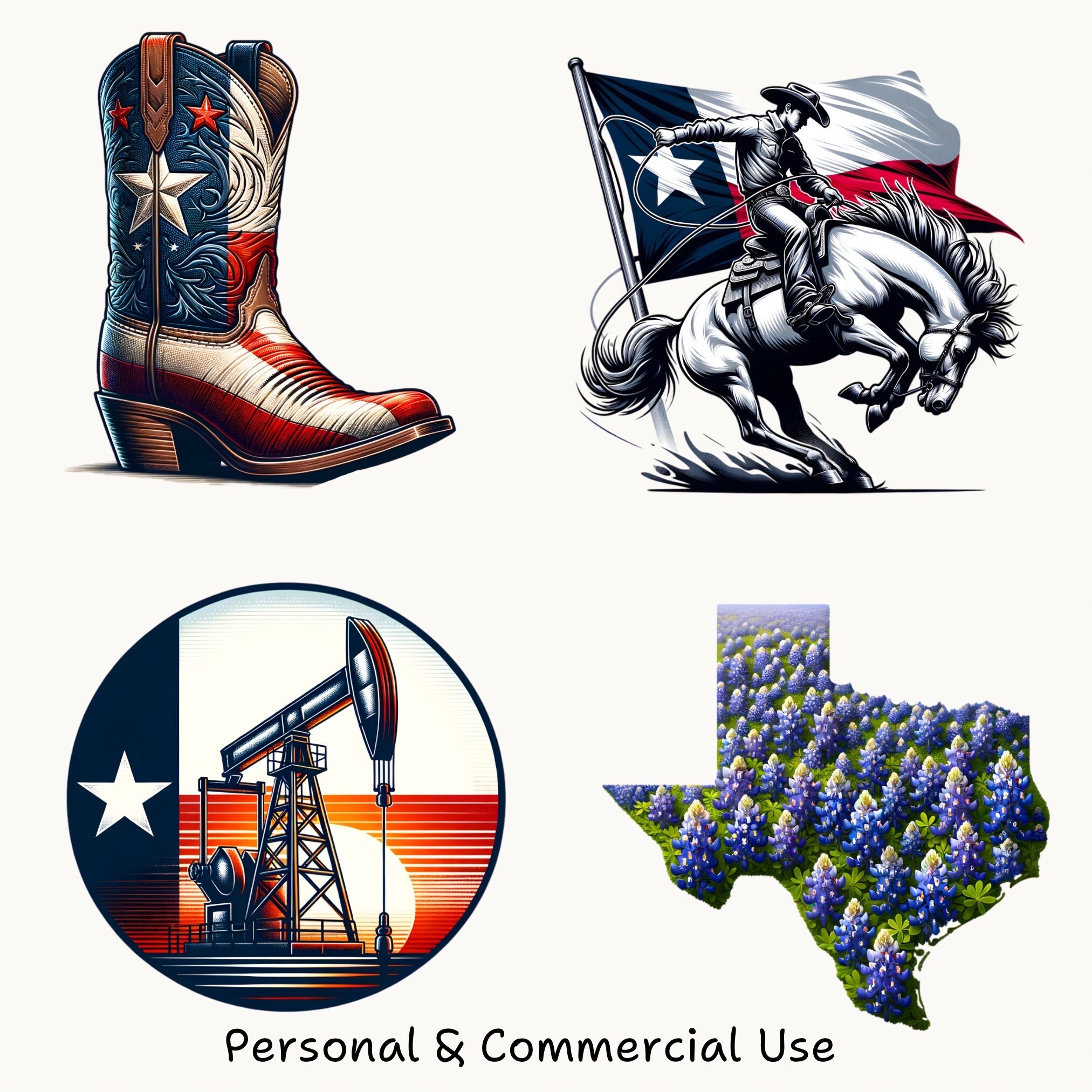 Texas Watercolor PNG Clipart Bundle – I Love Texas Digital Images, High ...