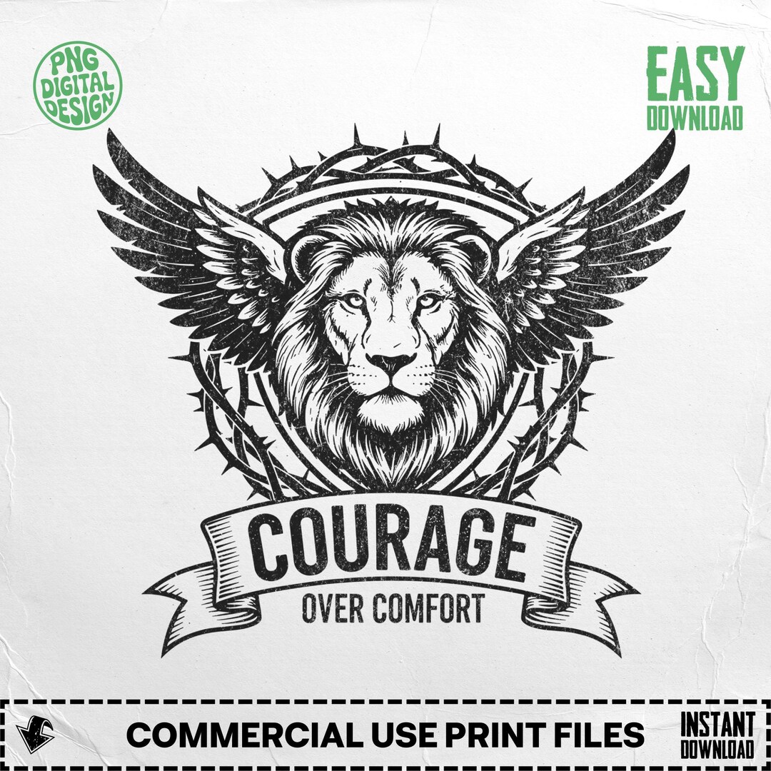 Lion Courage Clipart, Wings Svg, Motivation Png, Lion Head, Lion ...