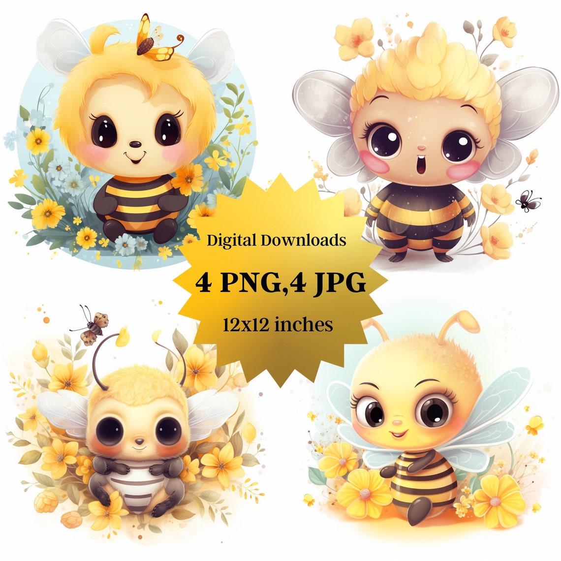 Cute Little Bee Cute Bee Clipart Honey Bee Animals bee - Etsy
