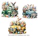 Easter Bunny Truck Digital Clipart, Vintage Pickup, Easter Eggs, Spring ...