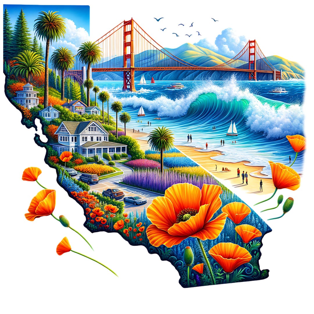 California PNG, Watercolor California Map Boys Girls Clipart United ...
