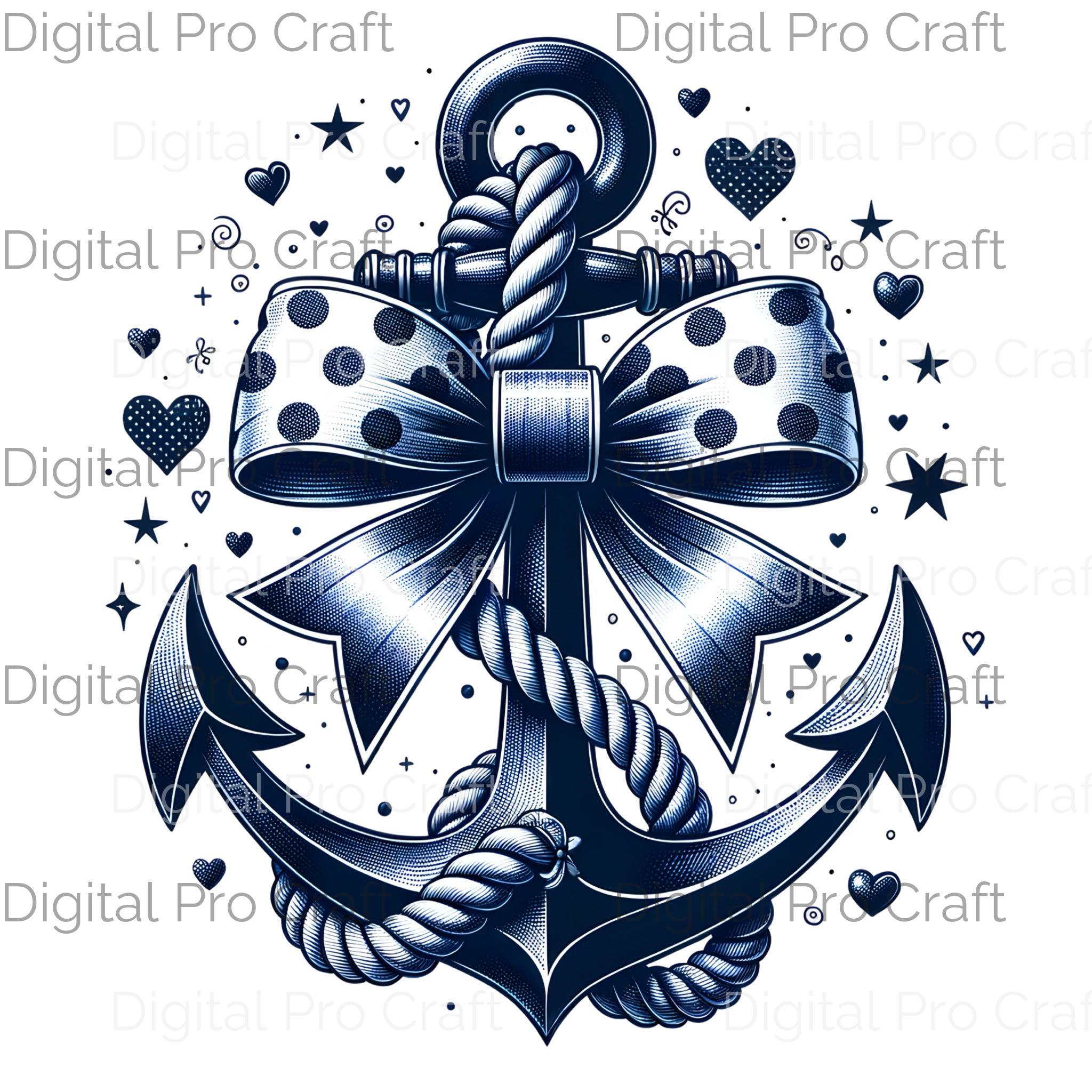 Blue Anchor Clipart Bundle, Nautical Graphics, Anchor Png, Nautical Png ...