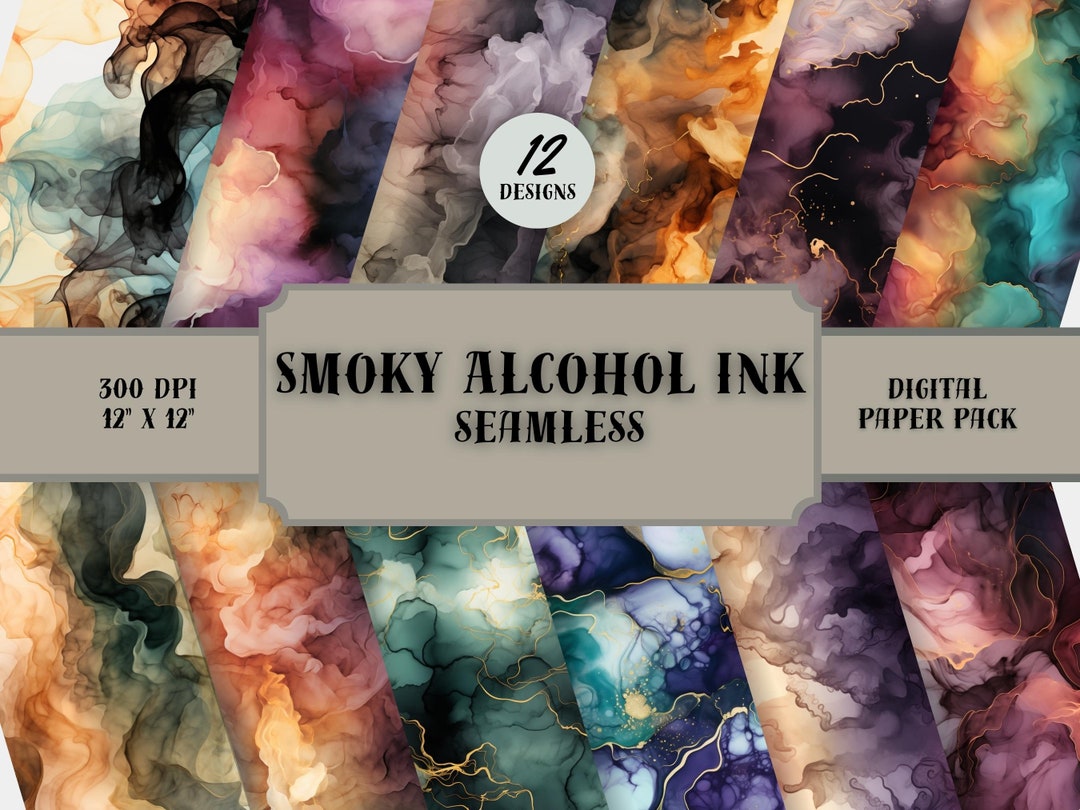 Smoky Alcohol Ink SEAMLESS Patterns - Alcohol Ink Digital Paper - 12 ...