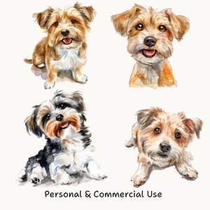 Watercolor Dog Clipart, Digital PNG Set, High Quality Puppy Images ...