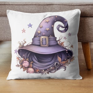 Pastel Halloween Witch Hat Clipart-fall Cute Little Cottages PNG and ...