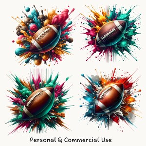 Watercolor Football Splash Clipart, Digital Download, High Quality PNG ...