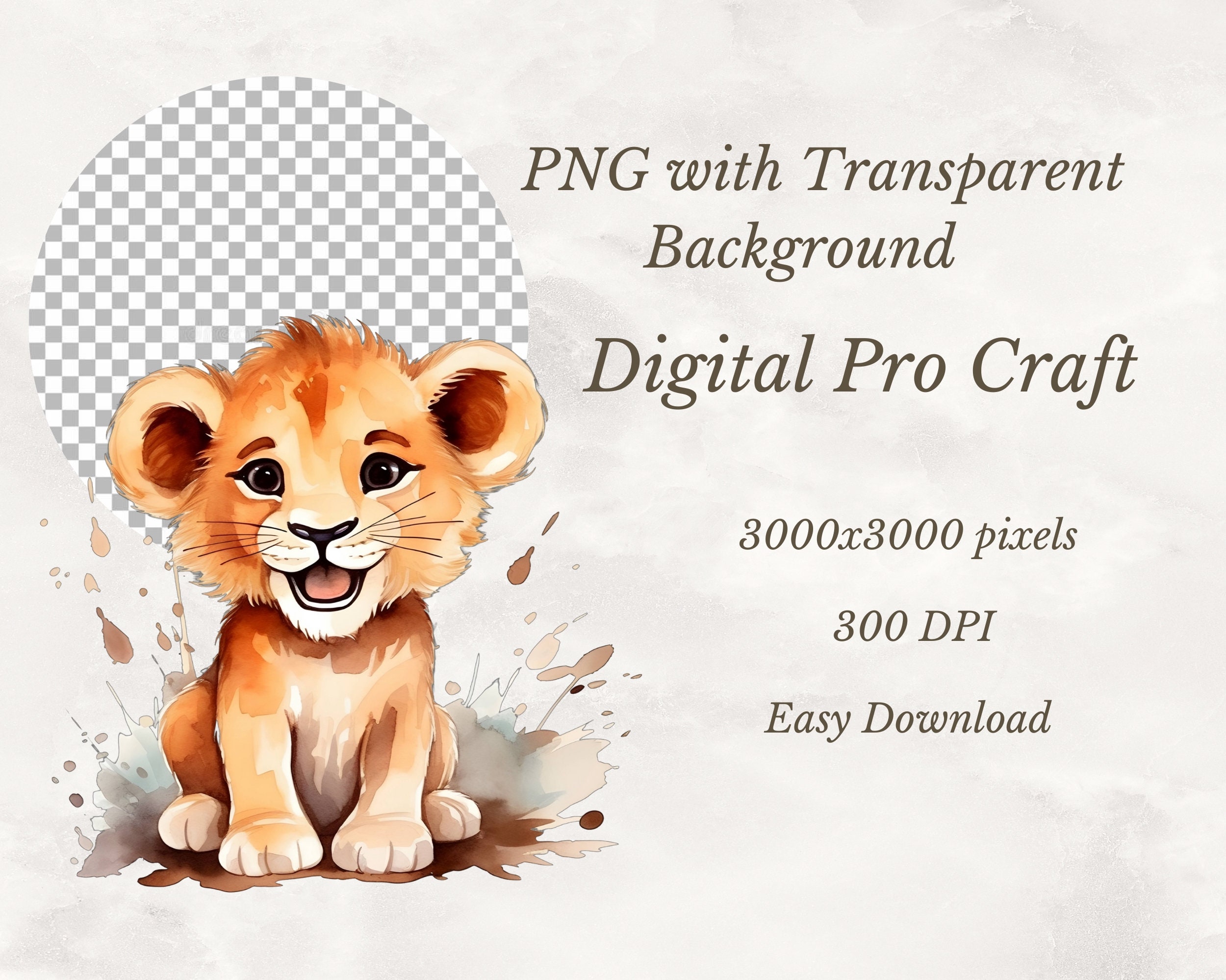 12 Watercolor Safari Baby Animals Clipart-commercial - Etsy