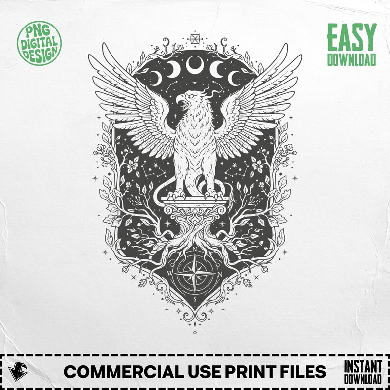 Gryphon Clipart PNG, Sublimation Design PNG, Mythical Creature Art ...