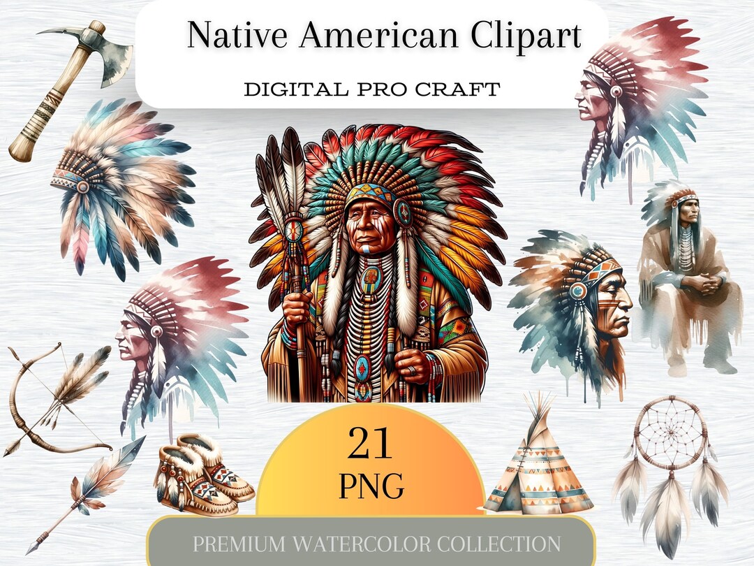 Native American Chief Clipart | 21 High-quality Images | Wall Art ...