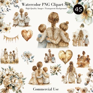 Watercolor Mother’s Day Clipart, Floral Mother’s Day Png,neutral Mother ...