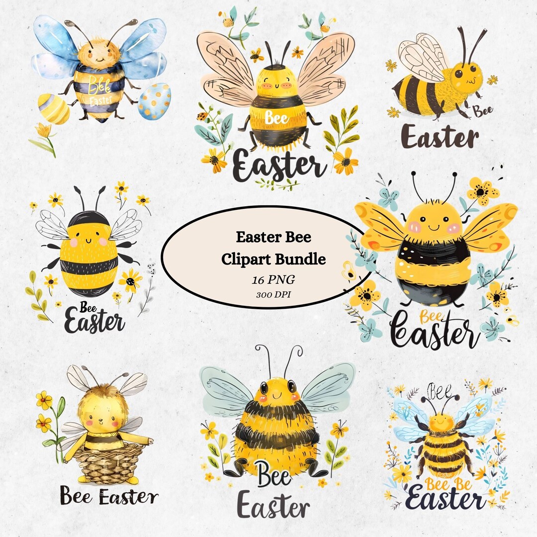 Easter Bee Clipart Bundle for Scrapbooking and Crafts - Etsy
