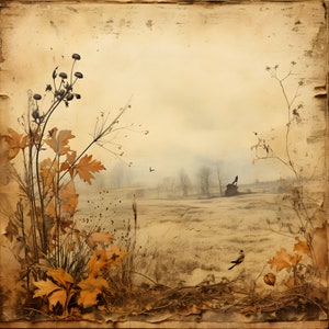 Autumn Vintage Backgrounds Digital, Fall Square Papers, Pumpkins ...