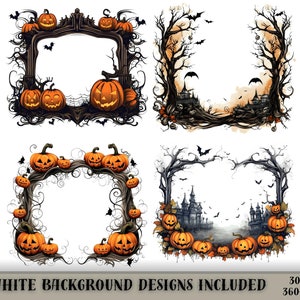 17 Halloween Border Clipart-jpeg on White Background-spooky Clipart ...
