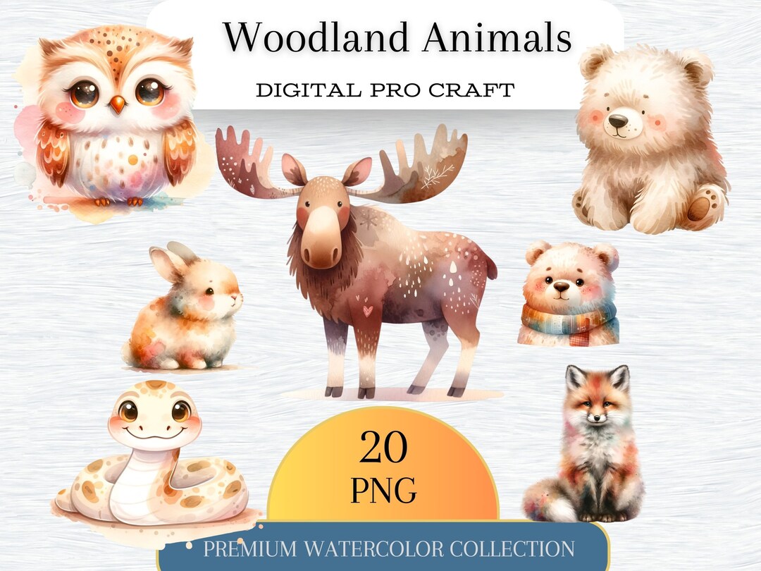 Watercolor Cute Baby Animals Nursery Clipart Cute Baby Animals Clipart ...