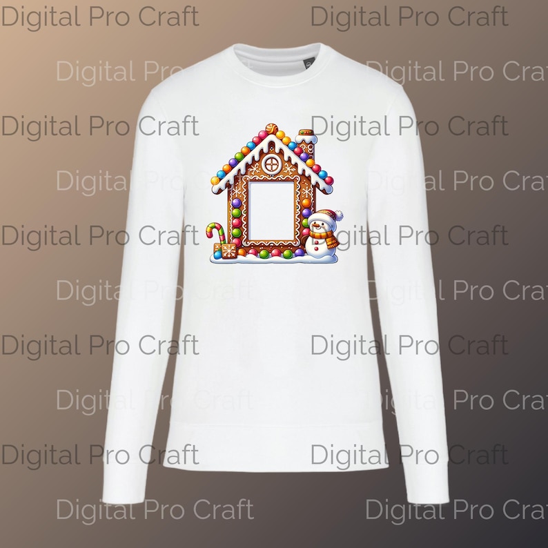 Whimsical Gingerbread House Picture Frame Clipart for Holiday Crafts ...