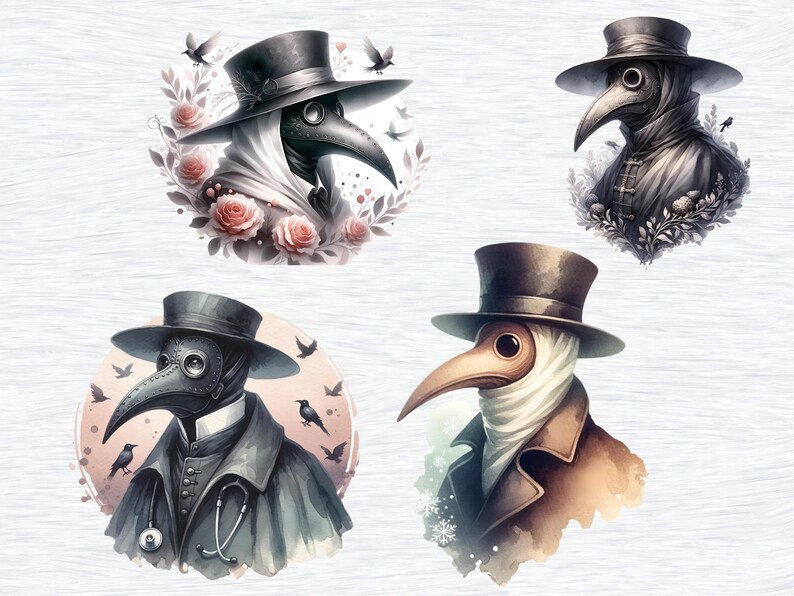 Plague Doctor Clipart Plague Doctor PNG Watercolor Doctor - Etsy