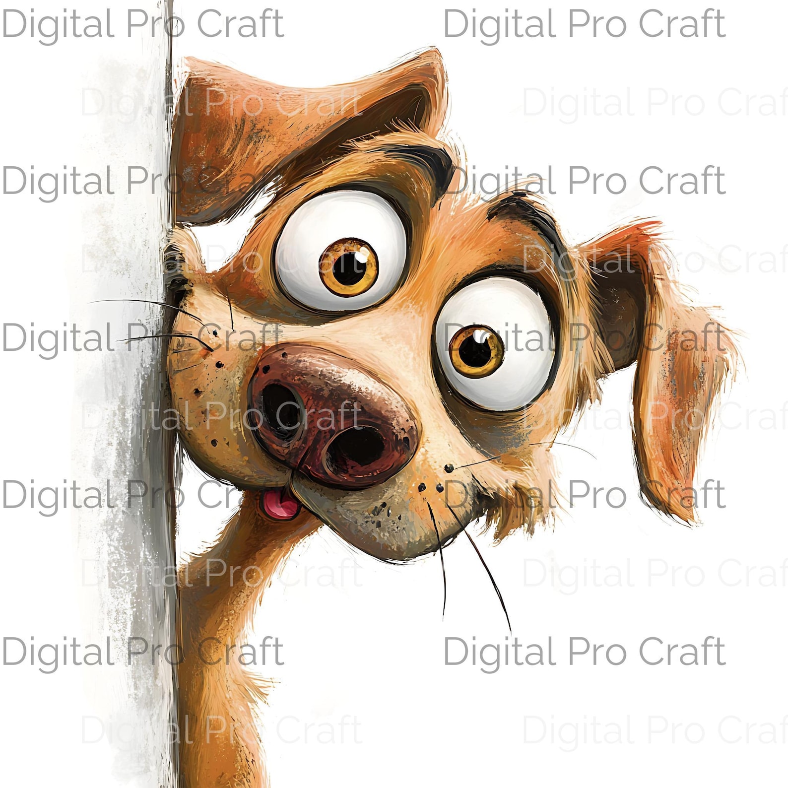 Quirky Animals Peeking Around Corner Clipart - Humorous Whimsical ...