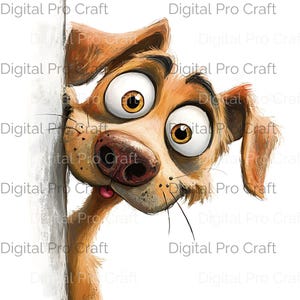 Quirky Animals Peeking Around Corner Clipart - Humorous Whimsical ...