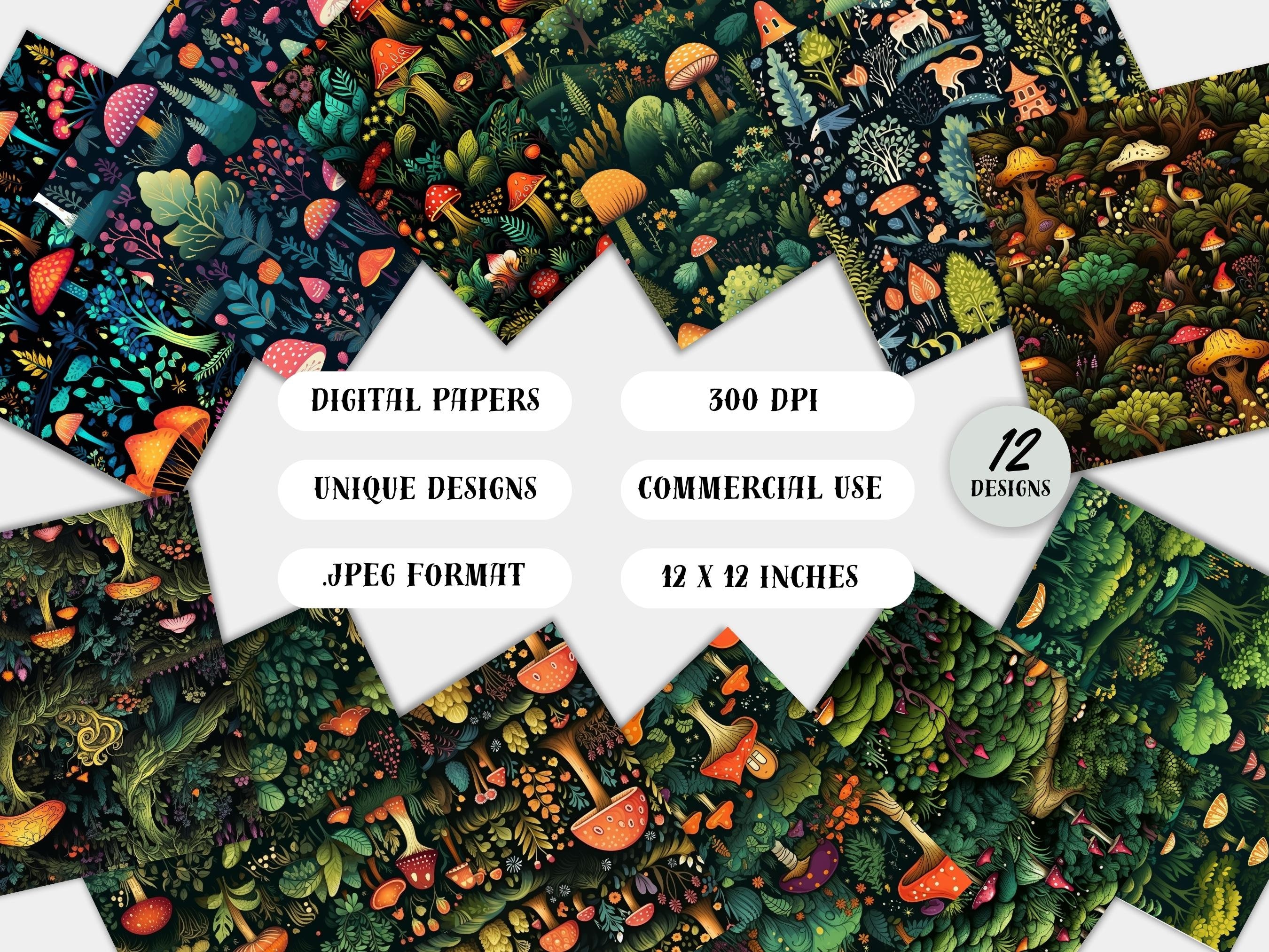 Enchanted Forest SEAMLESS Patterns Enchanted Forest Digital - Etsy