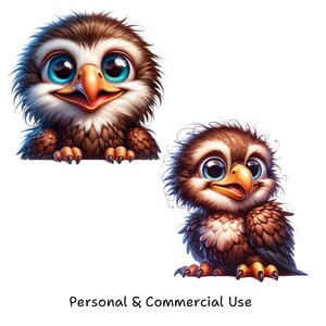 Cute American Eagle Clipart, Patriotic Bird PNG, Digital Download ...